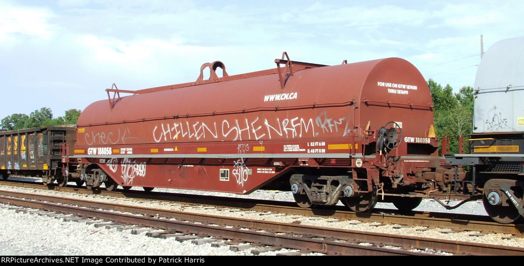 GTW 188058 NSC coil car in the CSX Wyvern Yard in Cartersville Ga 09-01-2014